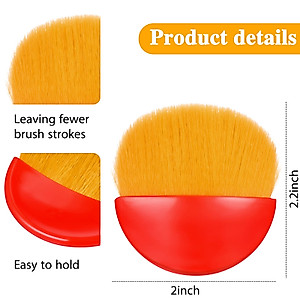 8 Pieces Flat Brush Applicator Artist Drawing Brush Diamond Art Brush for Christmas DIY Craft Gesso, Oil Paint, Acrylic Painting, Watercolor, Furniture Brush Cleaner (Red and Gold)