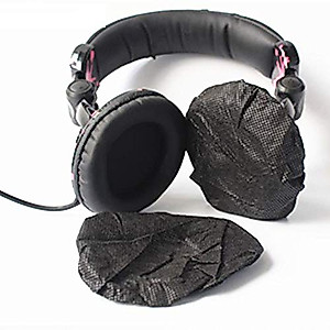 200pcs Stretchable Headphone Cushion Covers , Disposable Sanitary Headphone Covers Replacement Black (11cm)