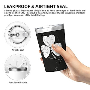 St. Patrick's Day Gifts For Women Men 12oz Travel Coffee Mug with Lid Reusable Insulated Stainless Steel Coffee Tumbler Tea Cup-AA