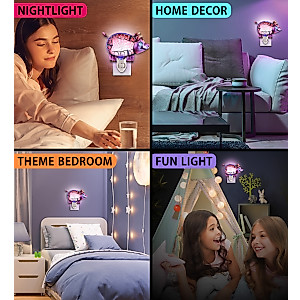 Puzzled Glass Art Night Light, Plug in Decorative Socket Lamp, Manual On & Off Portable Light for Stairway, Bedroom, Bathroom, Nursery, Home Accessory & Kitchen Decor - Pig