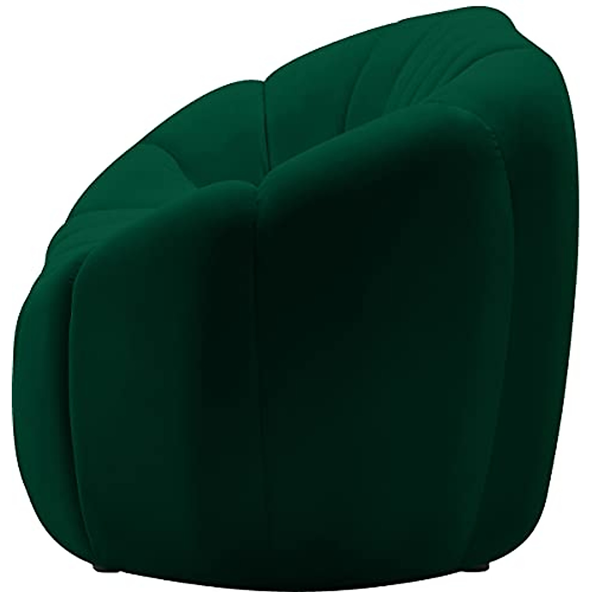 Meridian Furniture Elijah Collection Velvet Upholstered Sofa with Deep Channel Tufting, Green