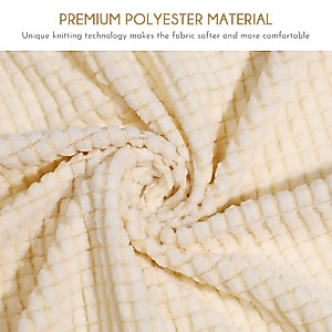 BESPORTBLE Chair Arm Protectors Sofa Armrest Cover Stretch Armchair Slipcover Protector Elastic Home Office Recliner Couch Loveseat Cloth 2pcs (Rice White)