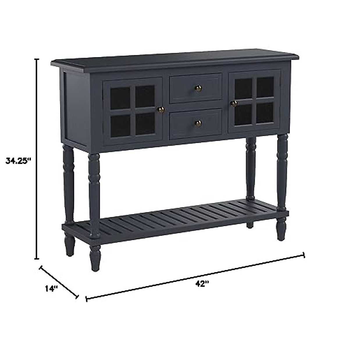 Decor Therapy Morgan Two Door Console Table, Antique Navy