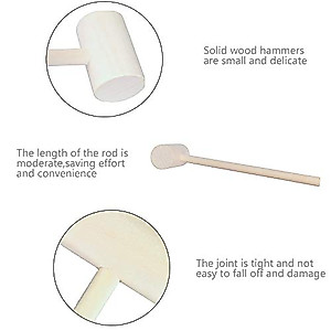 5 Pack Mini Wooden Hammers Mallet, Pounding Solid Natural Hardwood Crab Hammer,Seafood Shellfish Crab Mallet Solid, for Cracking Seafood Tool