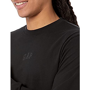 GAP Mens Relaxed Fit Long Sleeve Logo T-Shirt T Shirt, Black 4, X-Large US
