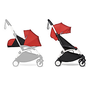 BABYZEN YOYO2 Stroller & 0+ Newborn Pack - Includes White Frame, Red 6+ Color Pack & Red 0+ Newborn Pack - Suitable for Children Up to 48.5 Pounds