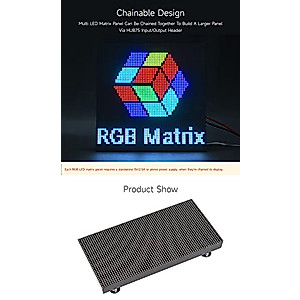 Waveshare RGB Full-Color LED Matrix Panel, 2.5mm Pitch, 64×32 Pixels, Adjustable Brightness, Compatible with Raspberry Pi 5/4B/3B/Zero/Zero W/Zero 2W/Pico/Pico W/Pico WH