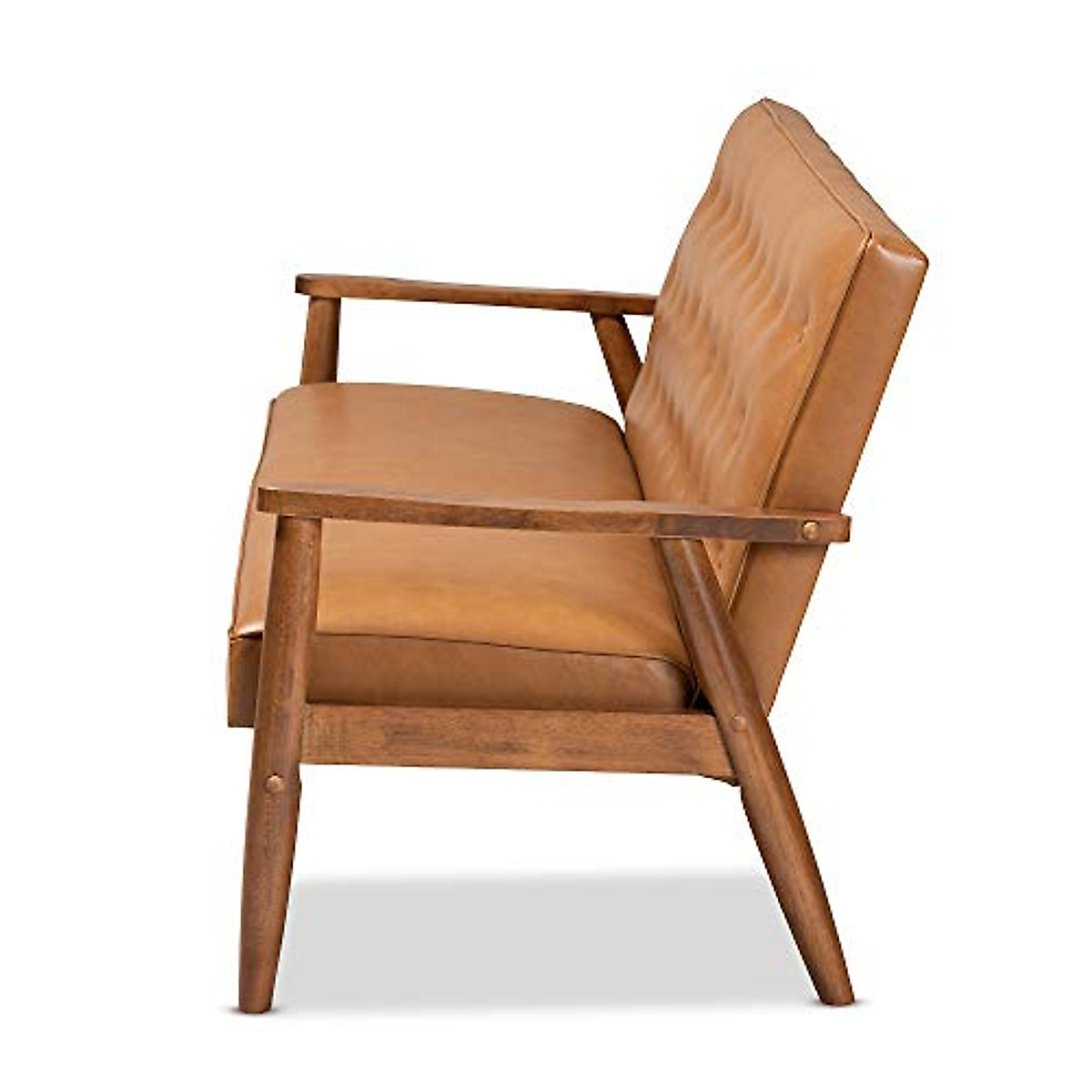 Baxton Studio Sorrento Sofas, Tan/Walnut Brown