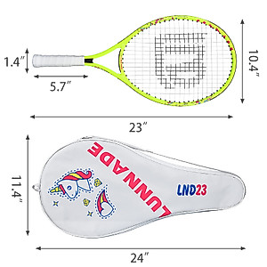LUNNADE Tennis Racket for Kids Junior, 19/21/23/25 Inch Youth Tennis Racquet with Cover, Suitable for Beginner Boys and Girls Age 3-12