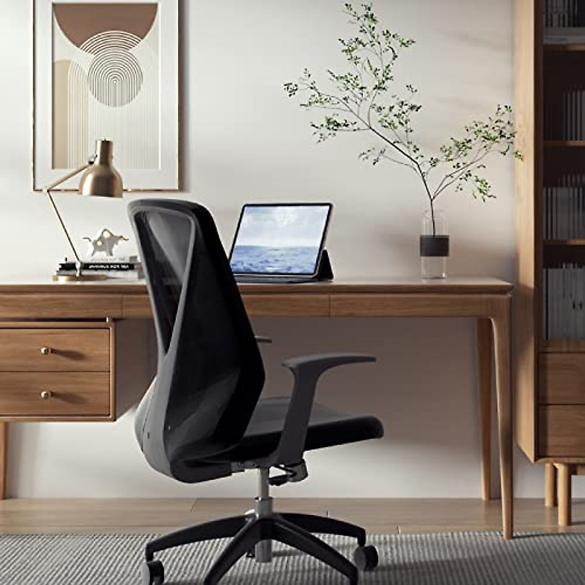 FLEXISPOT Office Chair Height Adjustable Computer Desk Chair Ergonomic Home Office Desk Chair with Y Shape Backrest Black