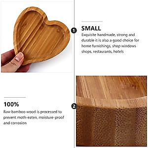 BESPORTBLE Heart-Shaped Wooden Tray, Jewelry Display Tray, Food Display Tray, Suitable for Fruits, Salads and Desserts