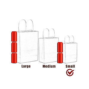 32-Packs Paper Bags with Handles Bulk 8.26"×6"×3.15" Small Gift Bags 16 Different Senior Color Bags Multiple Uses（Small Size）