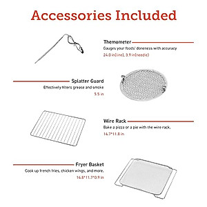 COSORI 13-in-1 Ceramic Air Fryer Toaster Oven Combo, Flat-Sealed Heating Elements for Easy Cleanup, Innovative Burner Function, 7 Accessories & Recipes, 26QT, Silver, Stainless Steel