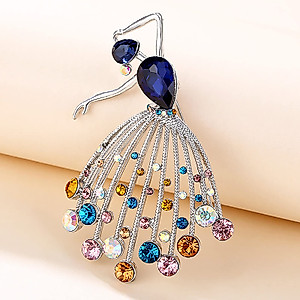 Dragon Brooch Dancing Girl Ballet Jewelry Diamond Brooch Personality Simple Clothing Accessories Corsage Brooch Dress Silk Scarf Buckle Pin Bag Clothes Hat Trend Decorative Brooch (A, One Size)