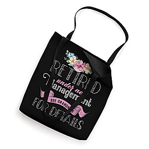 Funny Retired Under New Management Grandparent Retirement Tote Bag