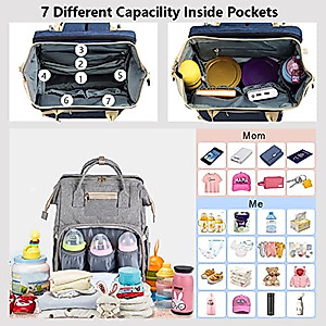 Baby Diaper Bag Backpack with Changing Pad, Happy Luoka Baby Bag Backpack for Boys Girls, Baby Registry Search, Newborn Essentials Must Haves Shower Gifts, Grey