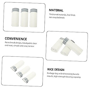 60Pcs drawstring garbage bag white trash bin compost garbage bin mini trash bags small garbage bags plastic trash bag 4 gallon trash bag Household Trash Bags Strong Garbage Bags