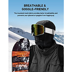 AstroAI Balaclava Ski Mask Winter Fleece Thermal Face Mask Cover for Men Women Warmer Windproof Breathable, Cold Weather Gear for Skiing, Outdoor Work, Riding Motorcycle & Snowboarding, Black