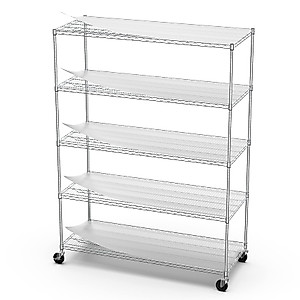 Ufurpie 5 Tier Wire Shelving Unit 7500lbs Capacity NSF Metal Shelf, Heavy Duty Adjustable Shelf Liners Storage Rack for Commercial Grade Utility Steel Rolling Shelving, 82" H X 60" L X 24" D