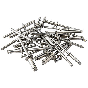 ISPINNER 50pcs 1/8" x 3/8" Stainless Steel Blind Rivets, 3.2 x 10mm Pop Rivets, Pack of 50