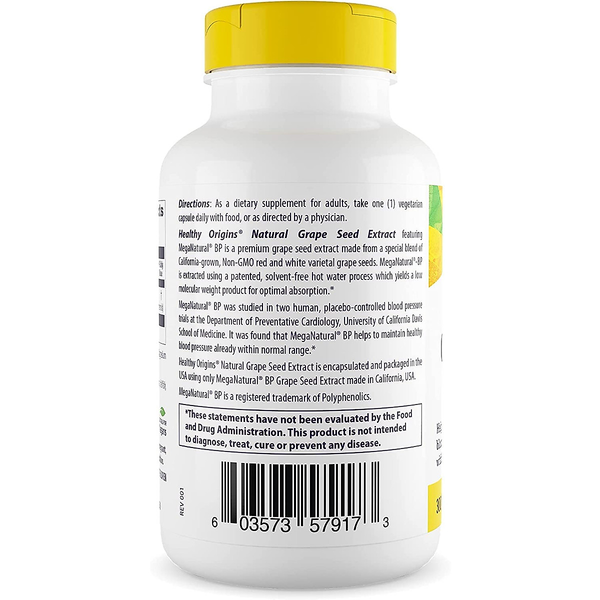 Healthy Origins MegaNatural BP-Grape Seed Extract, 300 mg - Blood Flow Support - Premium Grapeseed Extract Capsules - Non-GMO & Gluten-Free Supplement - 150 Veggie Capsules