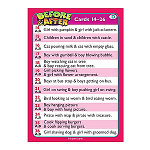 Super Duper Publications | Before & After Fun Deck Flash Cards | Educational Learning Resource for Children
