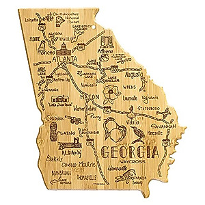 Totally Bamboo Destination Georgia State Shaped Serving and Cutting Board, Includes Hang Tie for Wall Display