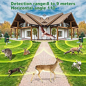 2-Pack Ultrasonic Solar Animal Repeller,Cat Repellent Outdoor with Motion Sensor Detection, Siren and Flash Repel. for Deer Dog, Squirrel, Raccoon, Skunk, Rabbit, Fox, Farm Yard Garden