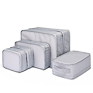 JJ POWER Travel Packing Cubes, Luggage Organizers with Shoe Bag (Grey)