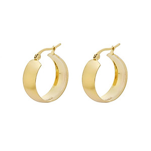 Edforce Stainless Steel Wide Large Rounded Hoop Earrings for Women (Gold, 20)