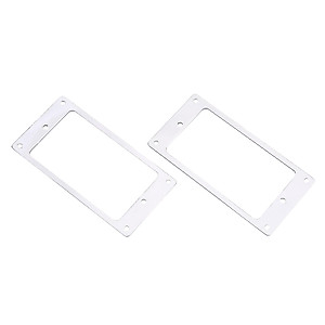 2 Pcs Metal Flat Humbucker Cover Guitar Pickup Frame Mounting Ring (Silver) Chrome Pickup Rings Humbucker Mounting Ring Chrome Guitar Pickup Rings