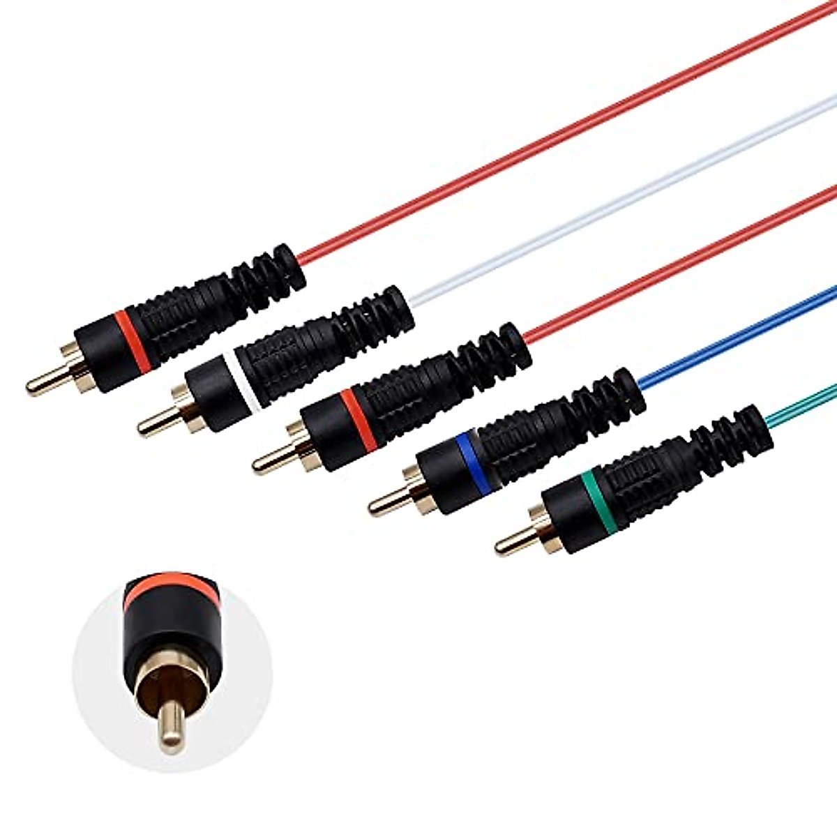 Kacenray Component Cable for Gamecube Running GCVideo Lite Software Component Video 5RCA YPbPr Cable for NGC Nintendo Gamecube with Digital AV Output