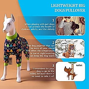 LovinPet Large Dog Pjs Post Surgery Wear/Triangles Blizzard Blue Prints/Post Surgery Shirt/UV Protection, Pet Anxiety Relief, Wound Care for Large Dog Onesies
