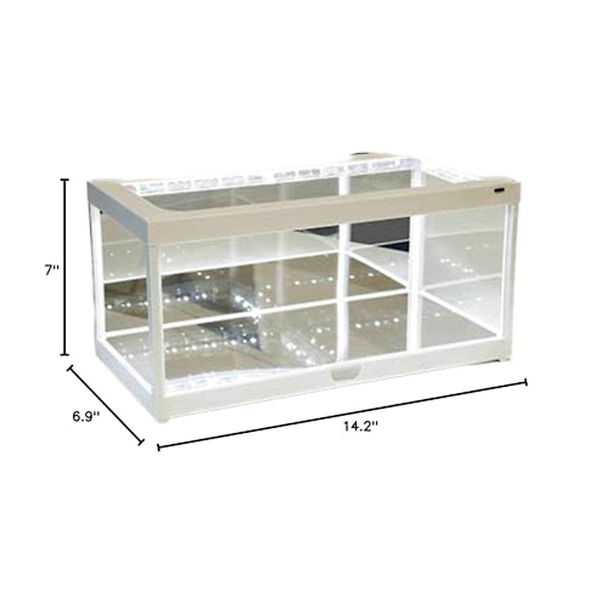White Collectible Display Show Case Illumicase+ with LED Lights & Mirror Base & Back for 1/64 1/43 1/32 1/24 1/18 Scale Models by Illumibox MJ7710 MW