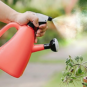 KELINFONG Water Buckets for Plants Gardening Home Use Watering Cans Spray Bottle Dual Use Water Bottle Sprayer Multifunctional Practical Garden Tools (Red, One Size)