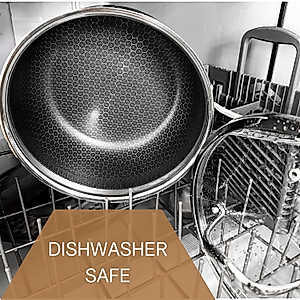 Cooksy 1.5 Quart Hexagon Surface Hybrid Stainless Steel Saucepan with Lid