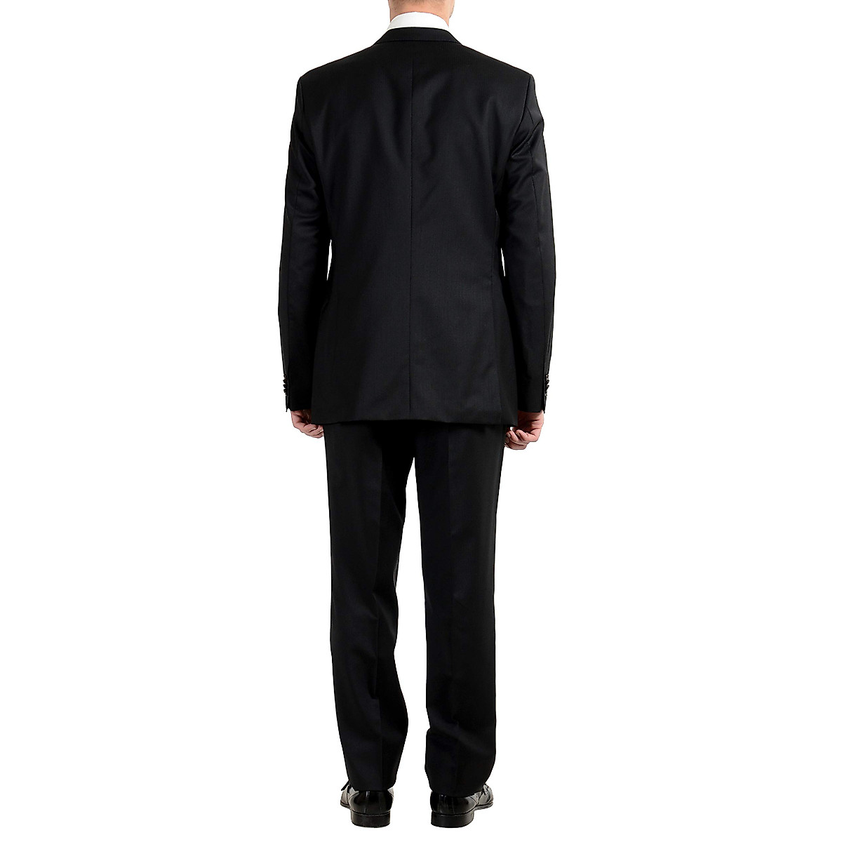 Hugo Boss "The King/Central_1" Men's 100% Wool Two Button Suit US 40L IT 50L Black