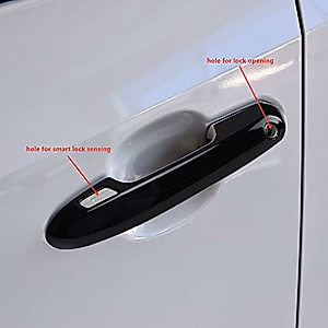 DLOVEG Car Door Handle Cover Compatible for 2019- 2021 2022 2023 Toyota Rav4 Accessories for Highlander 2023 2022 2021 2020 Handle Protectors with Smart Keyless Holes (Glossy Black)