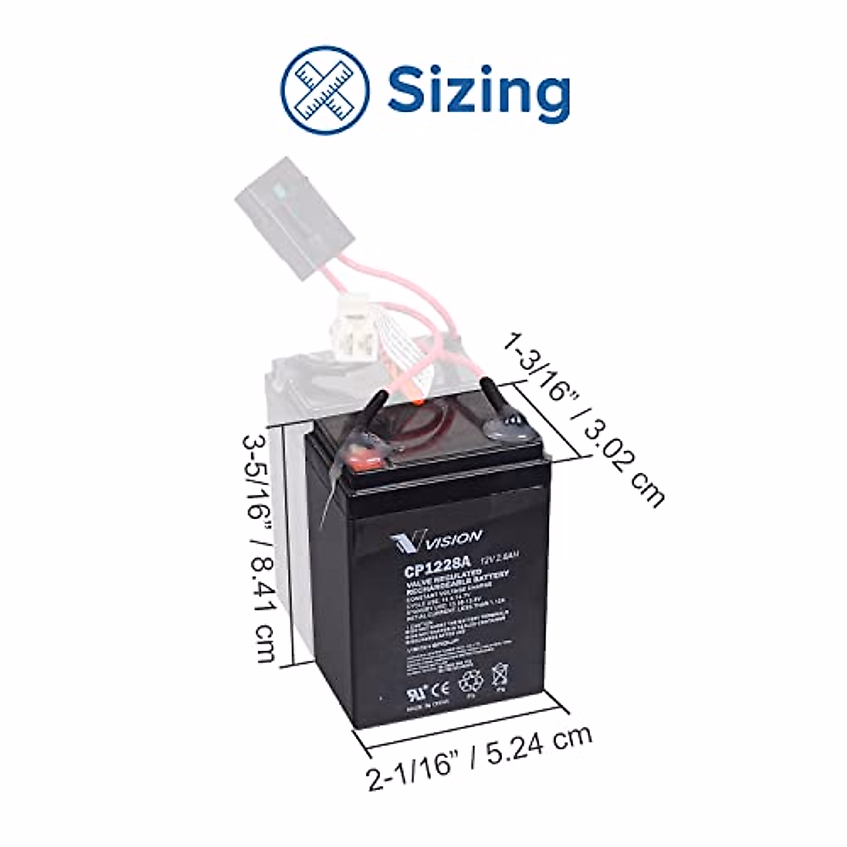 AlveyTech 24 Volt 2.8 Ah Battery Pack with 30 Amp Fuse & Wiring Harness for Razor Crazy Cart Shift (V1+) - Replacement Parts (x2 12V), for Kids Electric Power Drifting, Drifter, Drift Go-Kart Ride-on