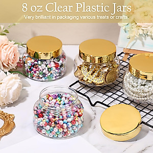 Mumufy Clear Plastic Jars with Lids Round Plastic Containers Empty Travel Containers for Creams Refillable Cosmetic Jars for Lotions Body Scrub Body Butter(24 Pcs,8 oz)