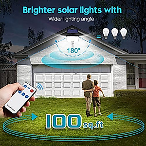 TANBABY Ultra Outdoor Solar Lights, 4000LM Motion Sensor Solar Flood Lights with Remote Control - IPX5 Waterproof Security Lights Ultra Dusk to Dawn Solar Lighting for Outside Patio Garage