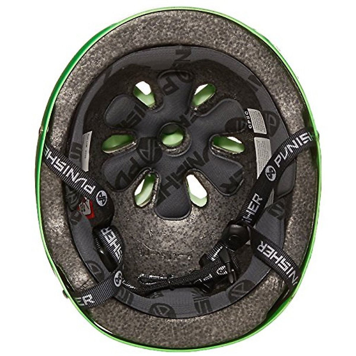 Punisher Skateboards Pro 13-Vent BMX Bike and Skateboard Helmet, Bright Neon Lime Green, Youth/Teen 9+, medium (9283)