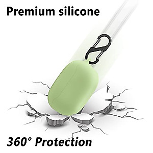 Geiomoo Silicone Case Compatible with JBL Endurance Race, Protective Cover with Carabiner (Luminous Green)
