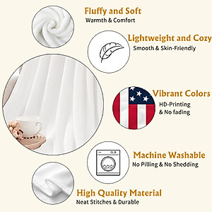 YeeJu American Flag Throw Blanket Kids Small Patriotic 4th of July Memorial Day Fourth of July Blanket Girl Boy Baby Couch Soft Blankets Red White Blue Stars Stripes Veteran Blanket 40x50