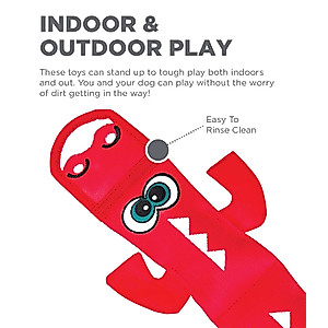 Outward Hound Fire Biterz Dragon Plush Firehose Material Interactive Dog Toy, Large