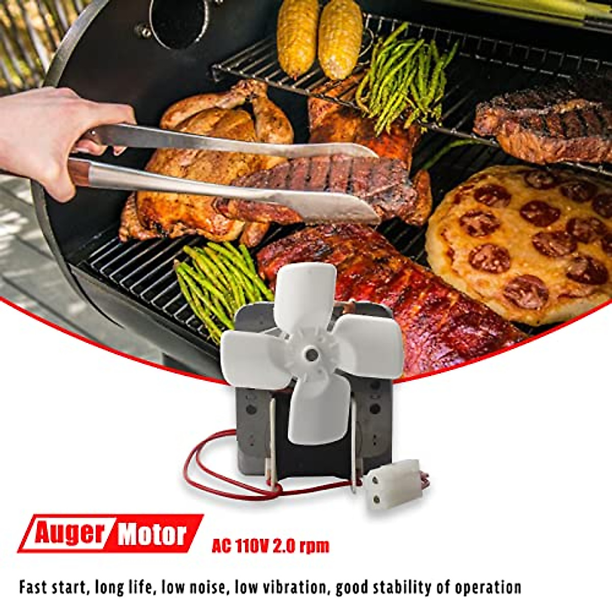 Grill Replacement Parts Kit Induction Fan,Upgraded 2.0 RPM Auger Motor, Fire Burn Pot and Hot Rod Ignitor, Power Cord Compatible with Traeger Pit Boss Z Grills Camp Chef Wood Pellet Grills