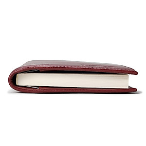 HISCOW Supple Leather Checkbook Cover with Free Divider - Italian Calfskin (Wine Red)