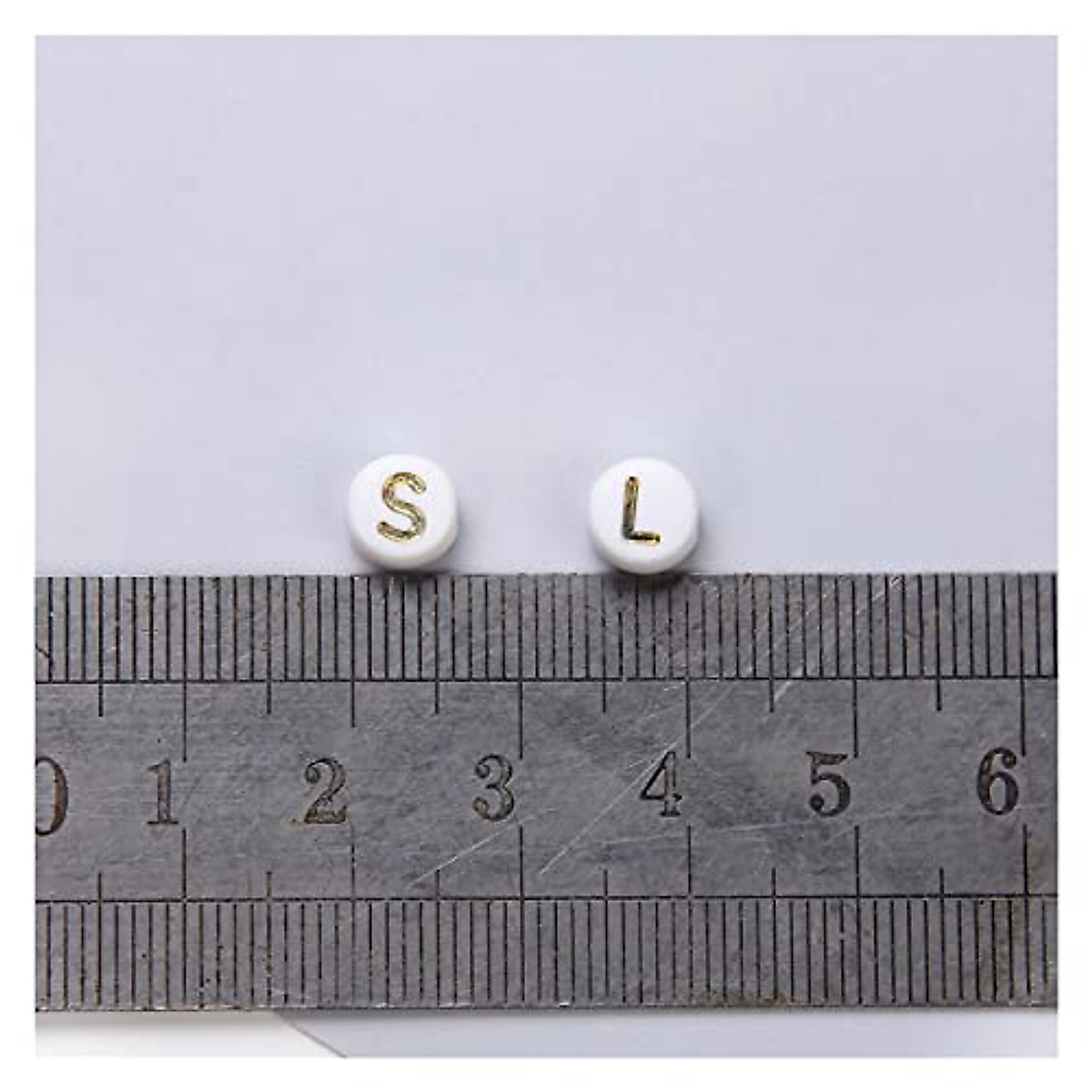 NHBT YU 100pcs 4x7mm Black White Gold Letter Beads for Jewelry Making Components Acrylic Alphabet Round Beads Bracelet Components DIY T87 (Color : White-Gold Love, Size : 100pcs)