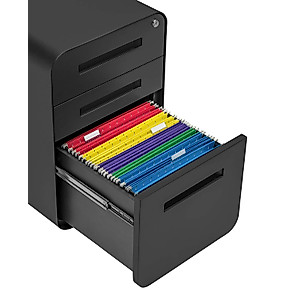 Laura Davidson Furniture Stockpile 3-Drawer File Cabinet, Commercial-Grade (Black)