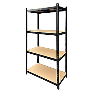 Qimu 4-Tier Storage Shelf Steel Storage Rack Heavy Duty Shelving Unit,Bolt-Free Assembly Adjustable Shelves Multipurpose Shelf Warehouse Basement Kitchen Living Room Pantry,162cm x 80cm x 40cm